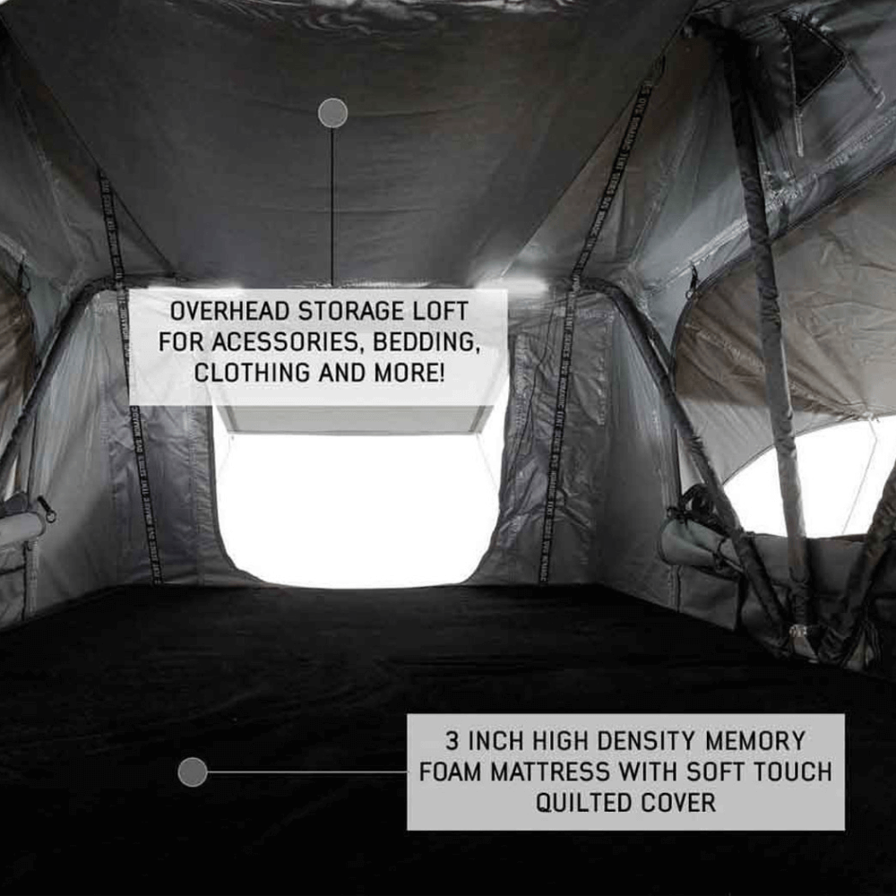 HD Nomadic 3 Standard Soft Shell Roof Top Tent, Grey Body & Green Rain