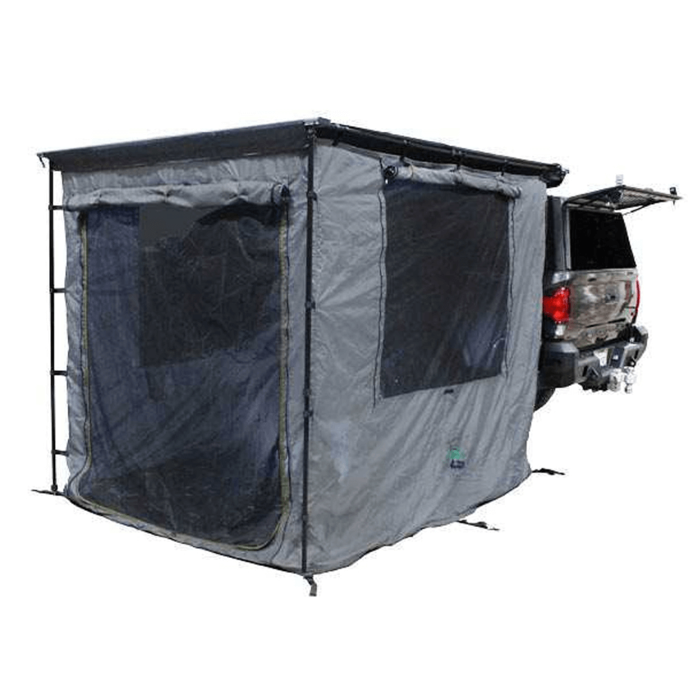 HD Nomadic Awning Room Enclosure, Grey Body, Green Trim (4 Walls & Flo