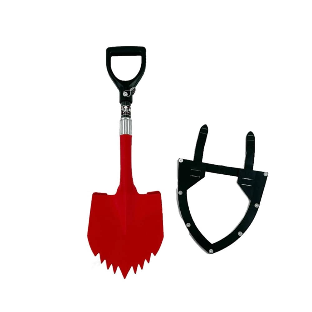 Krazy Beaver Mini Shovel | Textured Red Head / Black Handle | + Guard