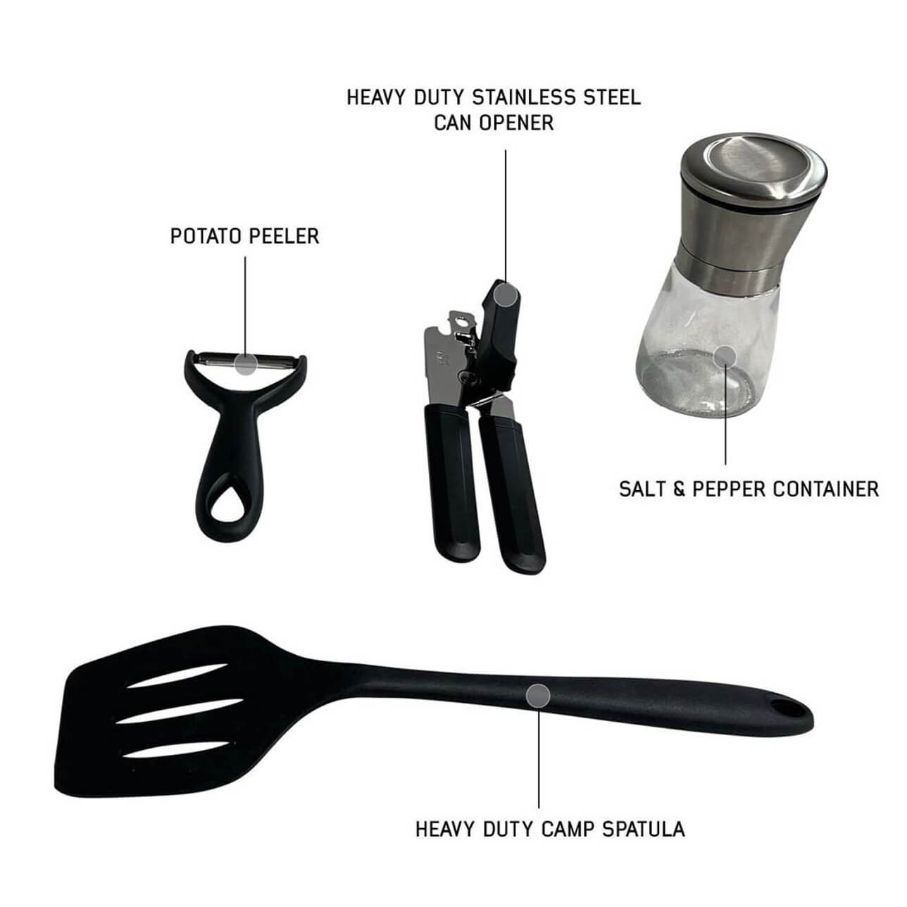 Ultimate 39 Piece Utensil Set - Black Powder Coat Universal