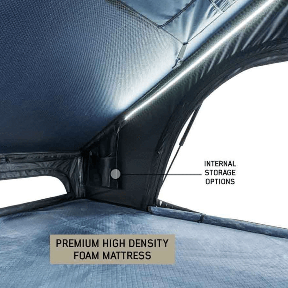 XD Lhotse Clam Shell Aluminum Hard Shell Roof Top Tent, Blue Body & Bl